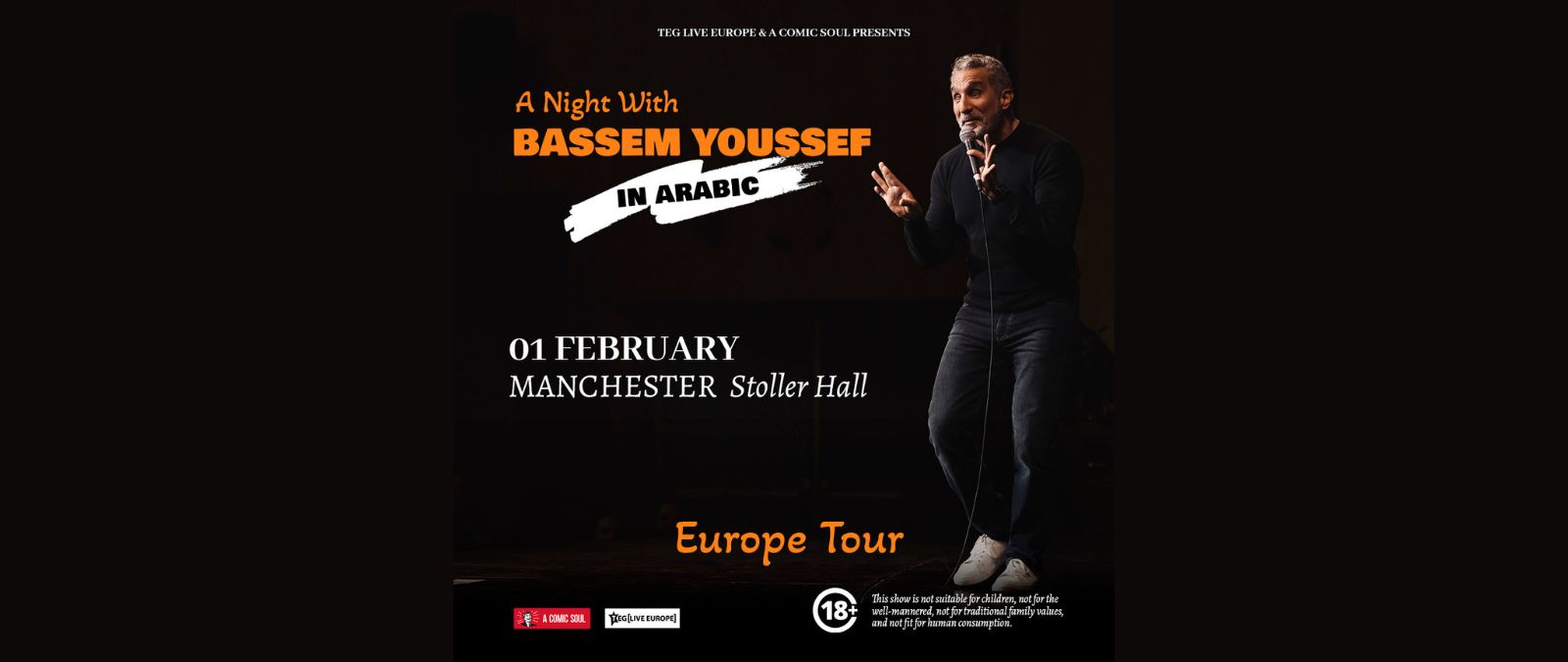 TEG Live Europe & A Comic Soul Presents Bassem Youssef | Chetham's Library